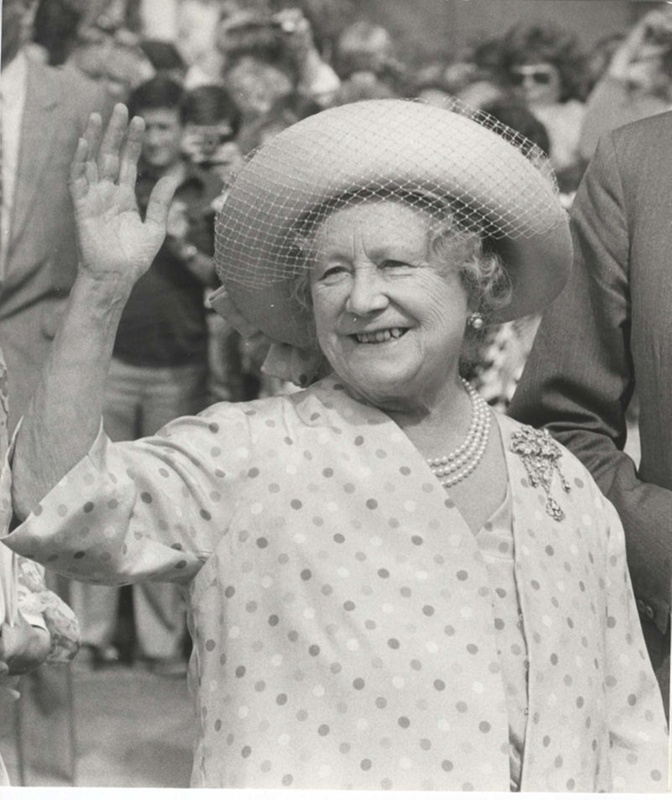 Gelatin print of the Queen Mother's visit to Kimpton; Hitchin Gazette ...