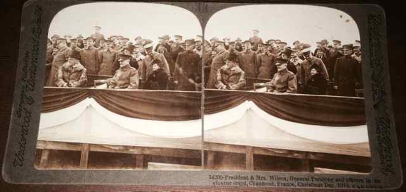 General Pershing, President Wilson and Mrs. Wilson at the Chaumont ...