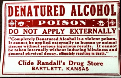 Denatured Alcohol Label; Clide Randall; 1920s-1930s; Fincham Collection ...