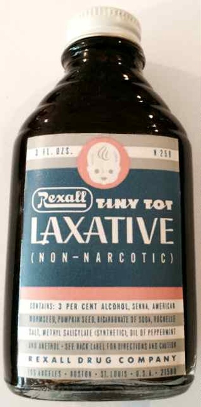 Rexall Tiny Tot Laxative Bottle; Rexall Drug Company; 1940s-1950s ...