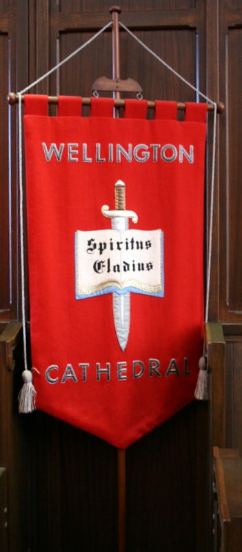 Processional banner [red processional banner for Wellington Cathedral ...