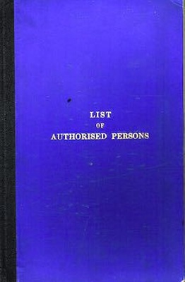 "List of Authorised Person" Registers; C20th; C194 | eHive