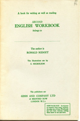 Second English Workbook; Ronald Ridout; 2021-113-1 | eHive