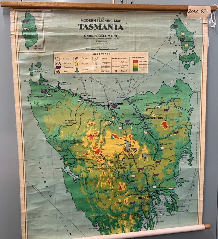 Modern Teaching Map of Tasmania No. 122; Chas H. Scally and Co; 2012-67 ...