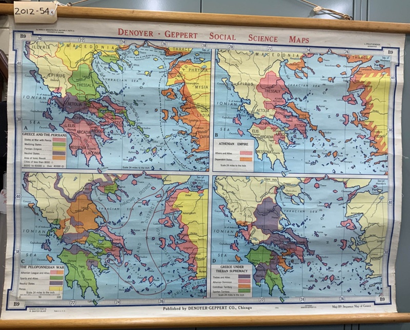 Denoyer- Geppert Social Science Maps - Map B9 Sequence Map of Greece ...