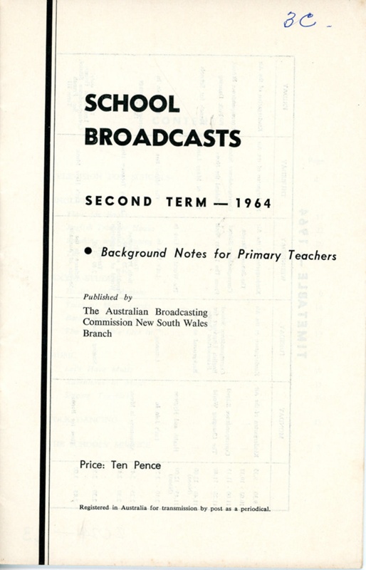 School Broadcasts Background Notes for Primary Teachers First Term 1965 ...
