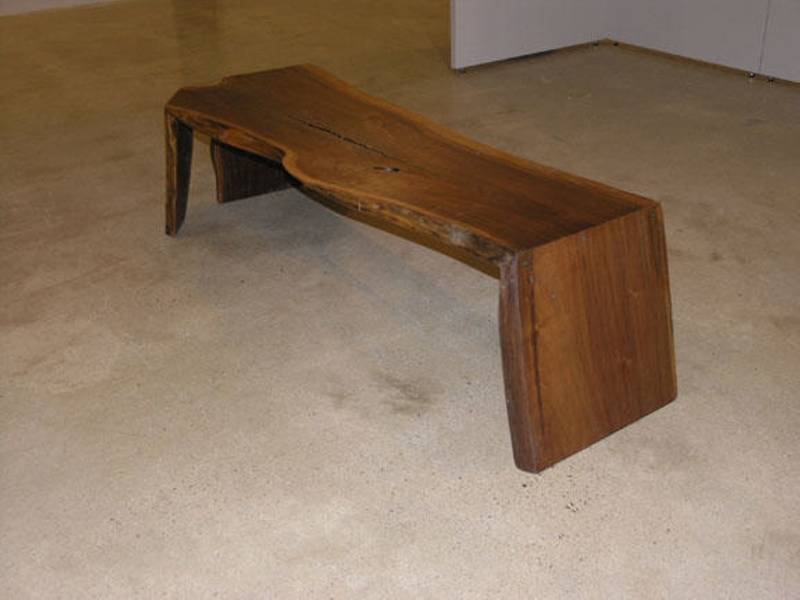 Walnut Wood Bench; David Zimmerman (American woodworker, 20th century ...