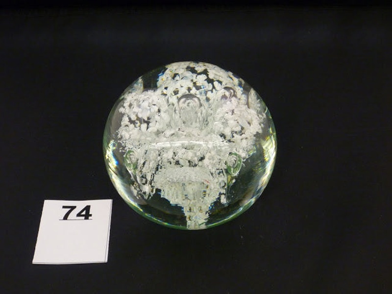 Floral frit paperweight; Attributed to Ravenna Glass Company / Ravenna ...