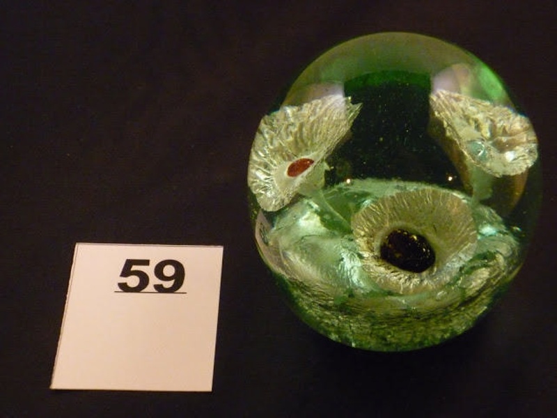 Floral frit paperweight; Attributed to John Kilner & Company / Kilner ...