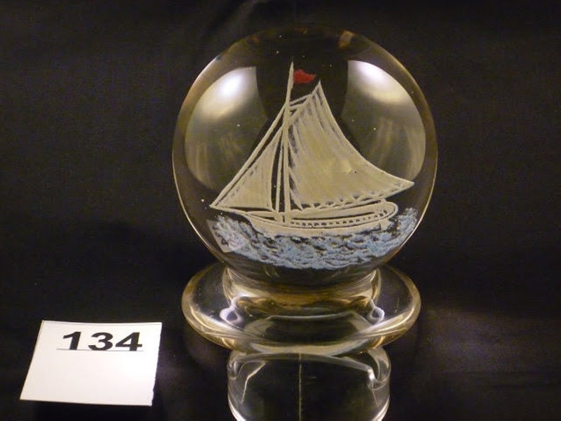 Scenic frit paperweight; Michael Kane (circa 1900) at Whitall Tatum ...