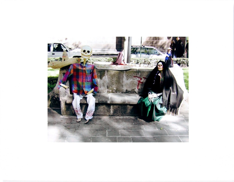 Portrait of Two Skeletons on a Bench ; Bill Hutson (American Painter b ...