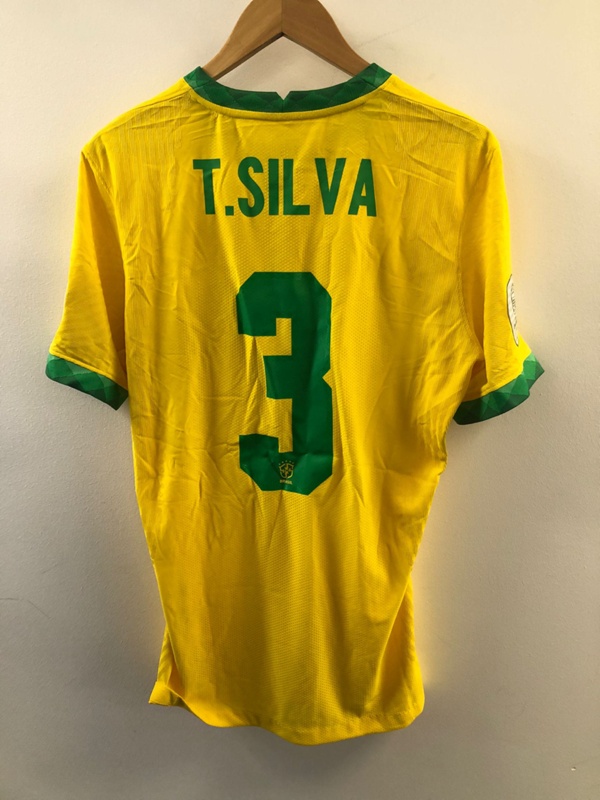 Thiago Silva Match Issue 2021 Brazil Home Shirt - CONMEBOL Copa America ...