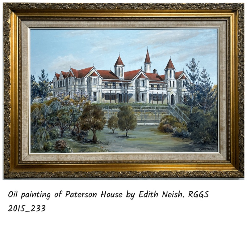 Edith Neish framed oil painting of Paterson House; Edith Neish; RGGS ...