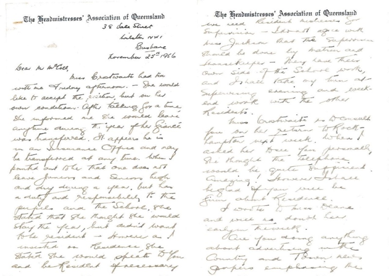 Letter from Mrs Christine Hartland to Mr Duncan McColl; Christine ...