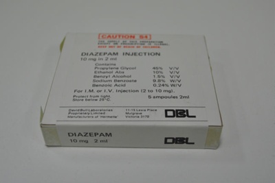 Diazepam Injection; David Bull Laboratories; 1970s; 2016.6 | eHive