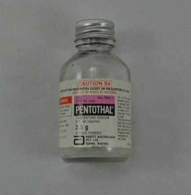 Pentothal (Empty); Abbott Laboratories Pty Ltd; 2013.479 | eHive