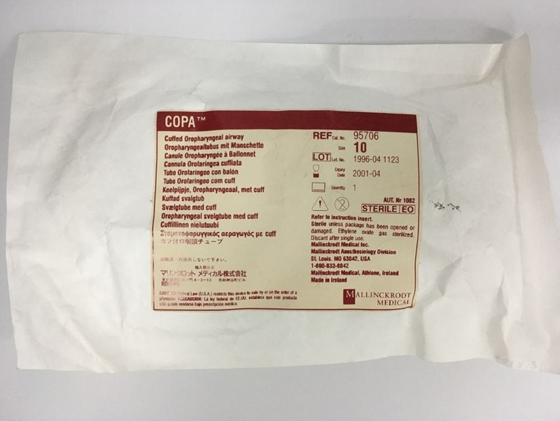 COPA- Cuffed Oropharyngeal airway; Mallinckrodt Medical, USA; c.1996 ...