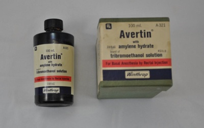 Avertin with amylene hydrate (Empty); Winthrop Laborotories, New York ...