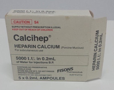 Calcihep, Heparin Calcium; 2015.6 | eHive