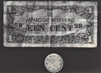 Photograph of a Japanese 1 cent note, used as currency in Timor during ...