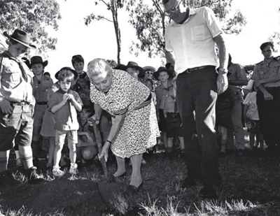 Photograph of the Burying of Time Capsule Birkdale Scouts Centre ...
