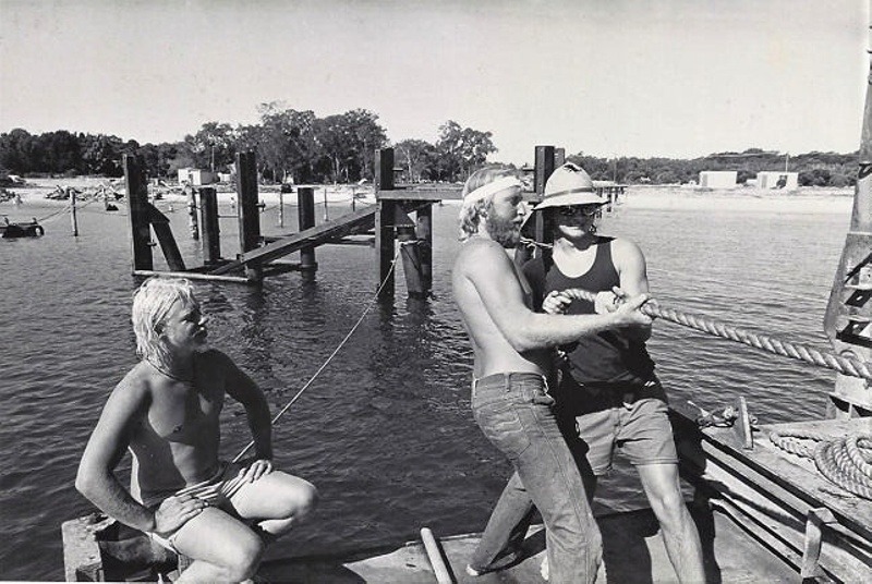 Photograph of construction of the new jetty at Amity Point, North ...