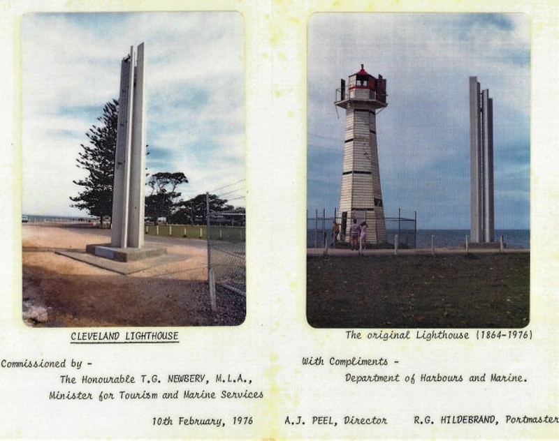 Photographs of old and new Cleveland Point lighthouses; 10/02/1976 ...