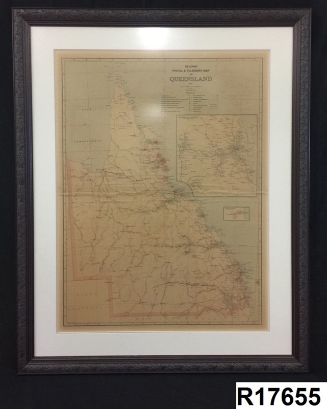 Railway, Postal & Telegraph Map of Queensland; The Picturesque Atlas ...