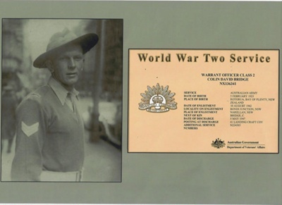 Photograph and Service Record of WO2 Colin Bridge ; ca 1940's; P01844 ...