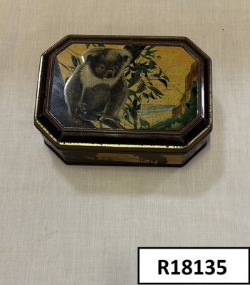 MacRobertson's chocolate tin; MacRobertson's; 1950's; R18135 | eHive