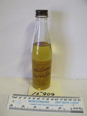 Bottle medicinal olive oil, Faulding, 5 fl. Oz.; F.H. Faulding & Co ...