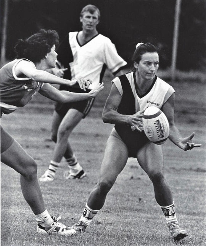 Photograph of women touch footballers, in action, at Cleveland ...
