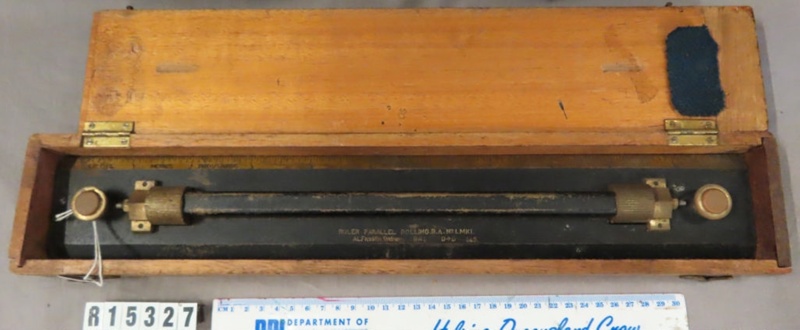 Ruler, parallel, rolling, in case; A.L. Franklin; 1942; R15327 | eHive