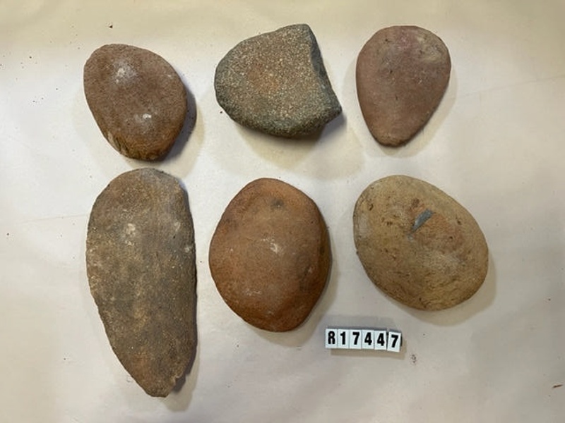 aboriginal objects, collection of 6 , larger sized, stone lithic, artefacts; R17... | eHive