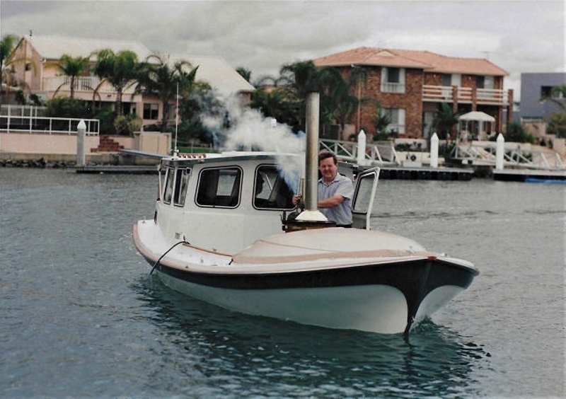 Photographs (5) of a small Steam Boat "Finn 7" on Raby Bay Harbour ...