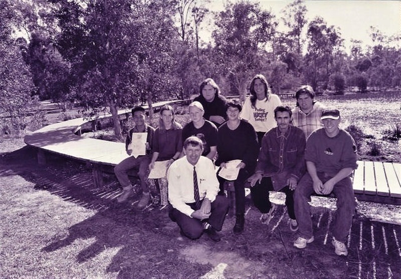 Photograph of opening Stage One of the Boardwalk, Karingal Scouts Camp ...