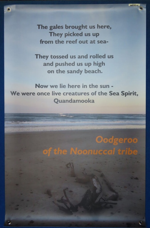 Poem by Oodgeroo Noonuccal printed on a large decorative vinyl panel ...