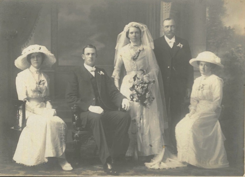 Photograph of 1914 Wedding of William Braun and Beatrice Colburn; 26/08 ...