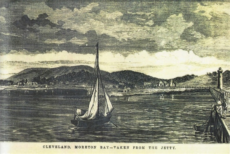 An early sketch of Cleveland, Moreton Bay, taken from the Jetty.; ca ...