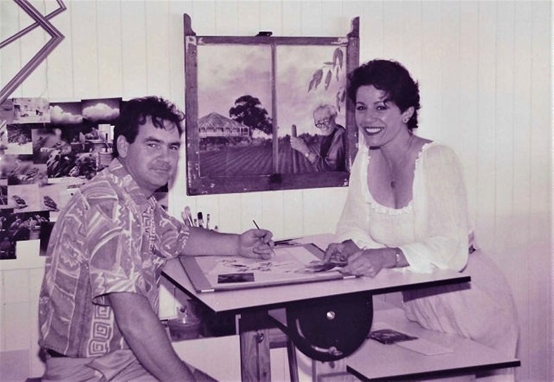 Photograph of Helen Townsend, and Trevor Platt (Resident Artist), at ...