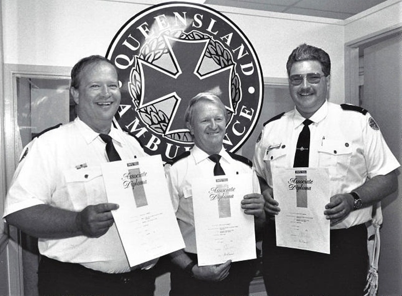 Photograph of new officers of Capalaba Ambulance, showing their ...