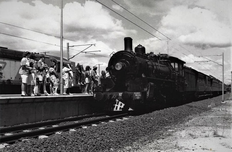 Photograph of arrival of steam train at Cleveland Railway Station; 29 ...