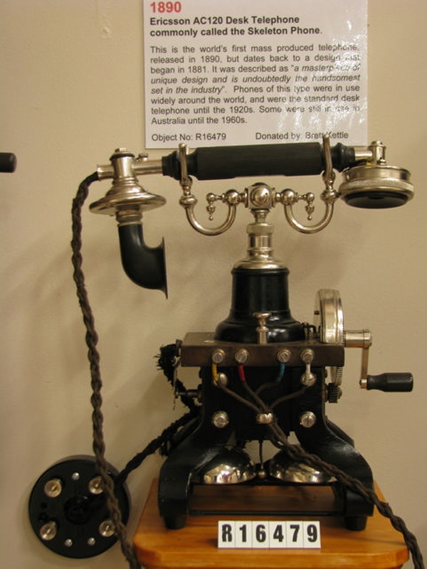 1892 Telephone (skeleton type); Lars Magnus Ericsson; 1892; R16479/1 ...
