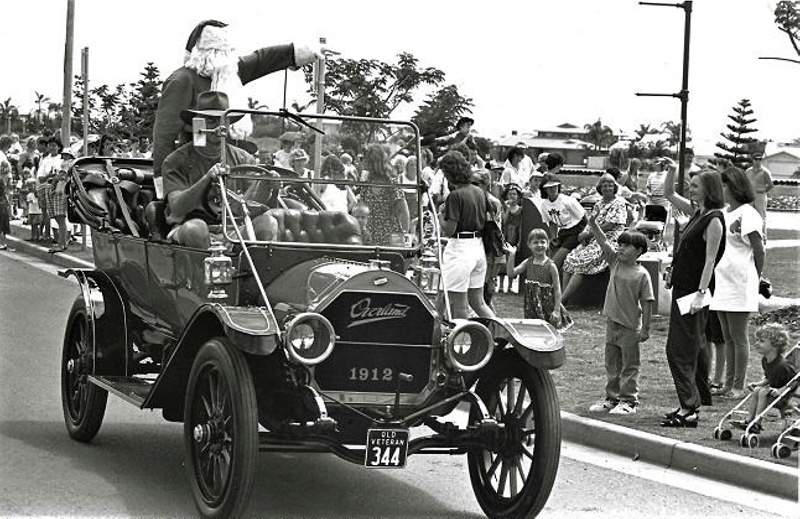 Photograph of a Vintage 1912 model 59 Overland Car carrying Santa in a ...