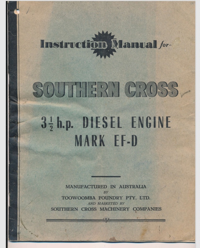 Instruction manual for Southern Cross 3 1/2 h.p. diesel engine mark EF ...