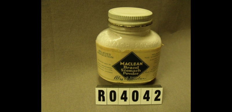 Bottle - stomach powder , 'Maclean'; Group Laboratories; R04242 | eHive