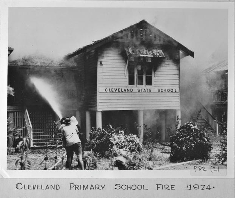 Photographs (2) of Cleveland State School fire in 1974; 1974; P00082 ...