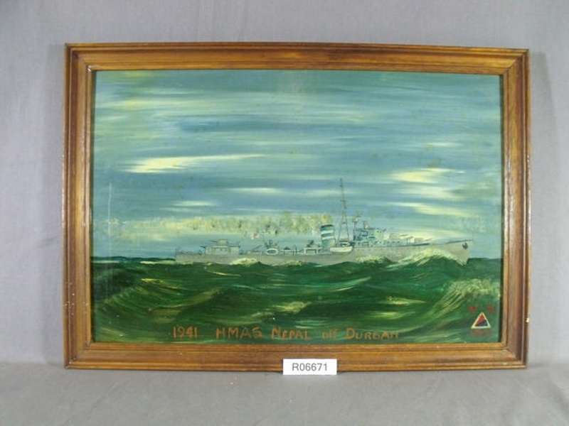 Painting, oil - HMAS Nepal; N. WILLS; 1980; R06671 | eHive