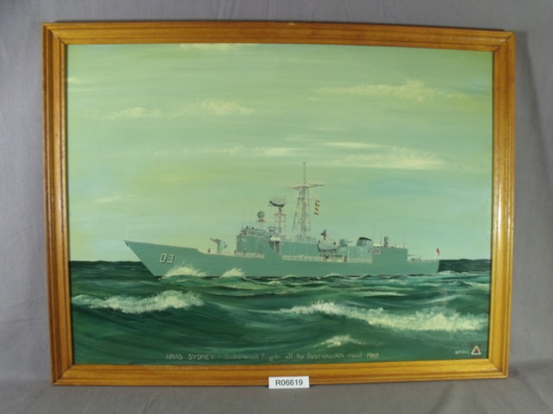 Painting, oil - HMAS Sydney (IV); N. WILLS; 1985; R06619 | eHive