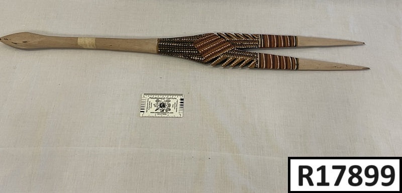 Tiwi spear head decorated Pukumani dance wand - Indigenous artefact ...